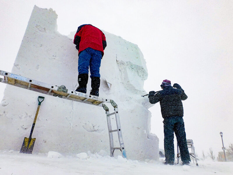 Iggaak, Sage Creek’s latest snow sculpture - Sage Creek, Winnipeg MB